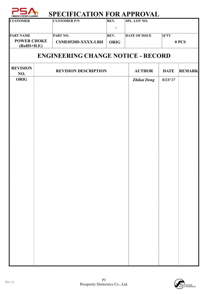 PSA CSME0520D specification page 3