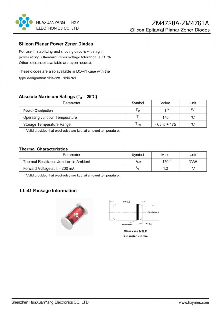 ZM4733A datasheet page 1