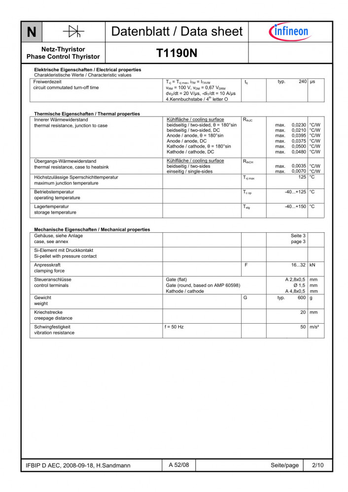 T1190N16TOFVT data sheet page 2