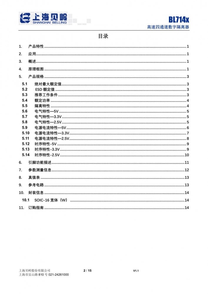 BL7141WH datasheet page 2