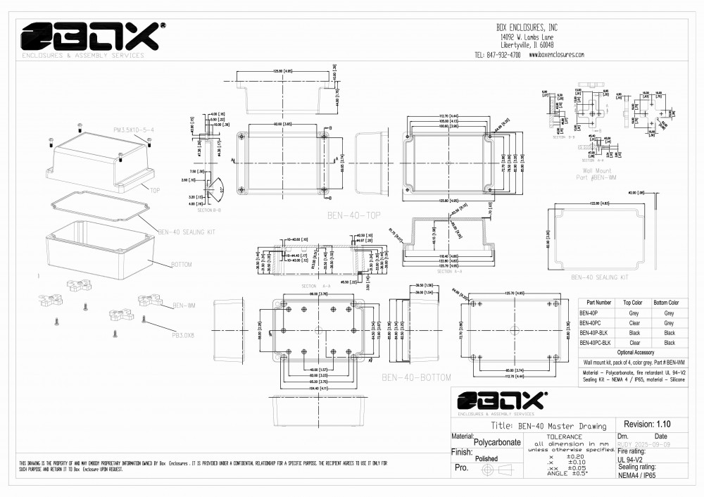 BEN-40 technical document page