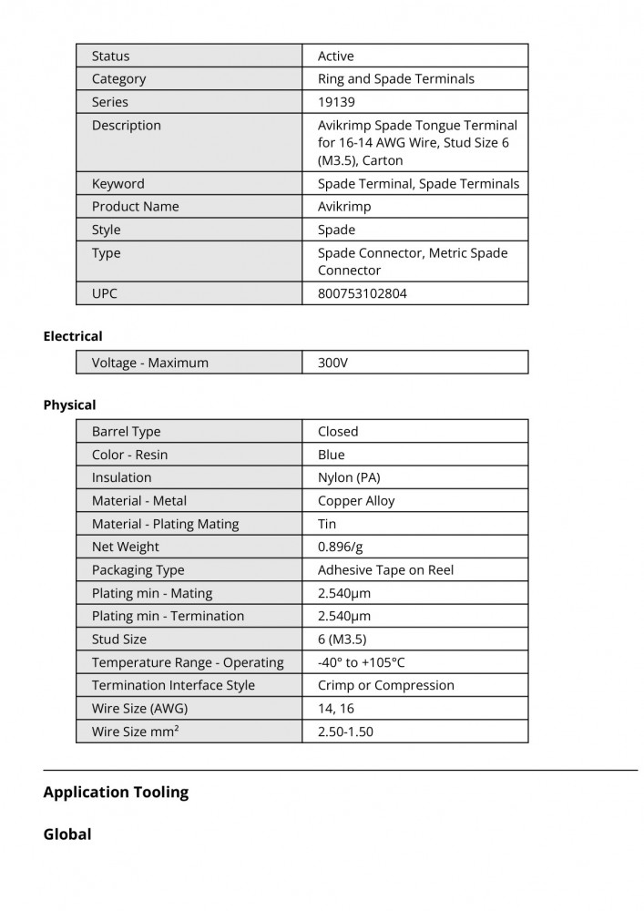 Technical document page 2 for MOLEX 191390043