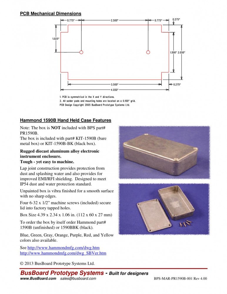 PR1590B technical document page 2