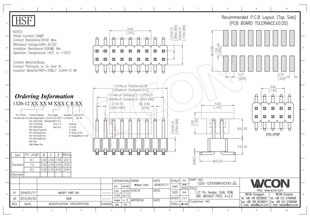 Wcon 1320-1212G0M073CR01 technical drawing preview