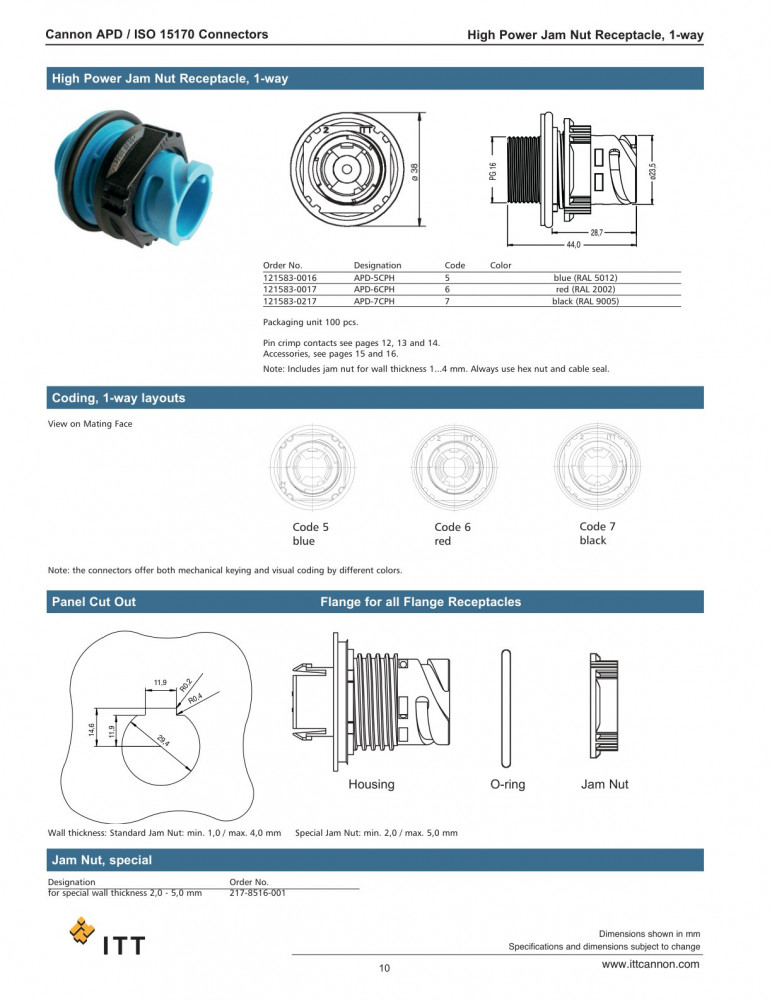 ITT CANNON APD technical document page 10
