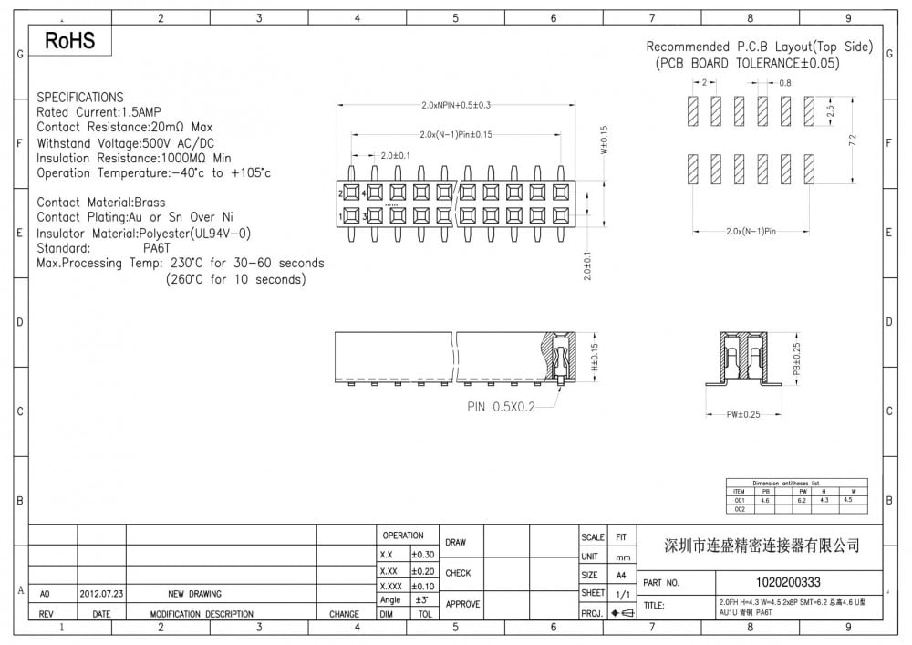 Liansheng 1020200333 technical document