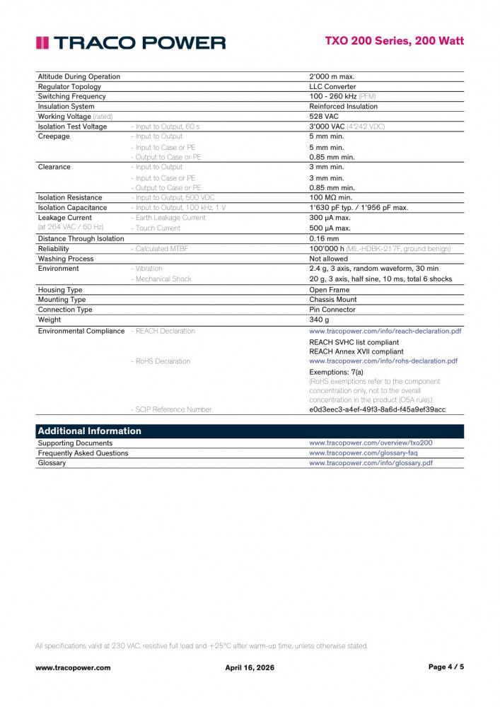 TXO 200 technical document page 4