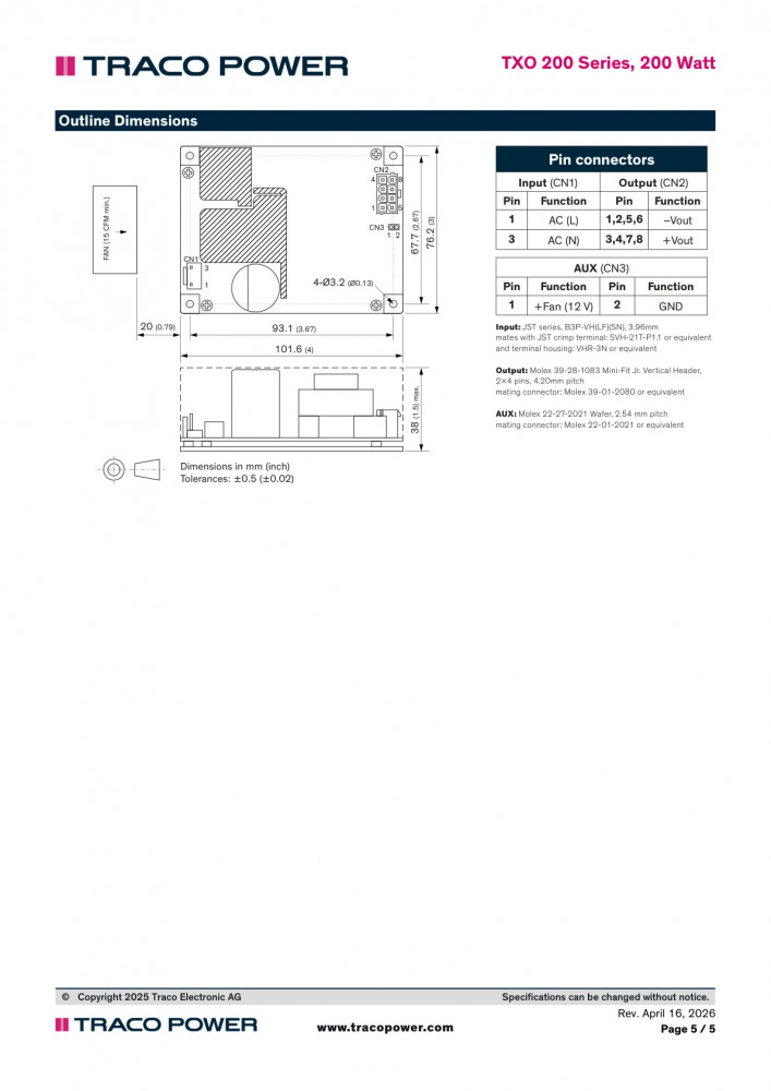 TXO 200 technical document page 5