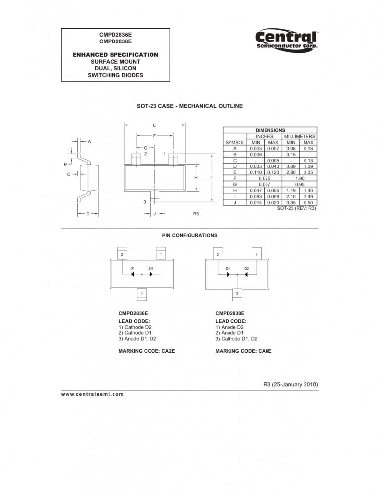 CMPD2838E datasheet page 2