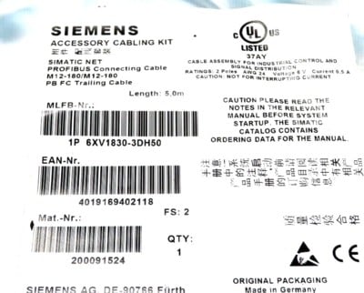 SIEMENS 6XV18303DH50 Circular Cable Assembly for sale