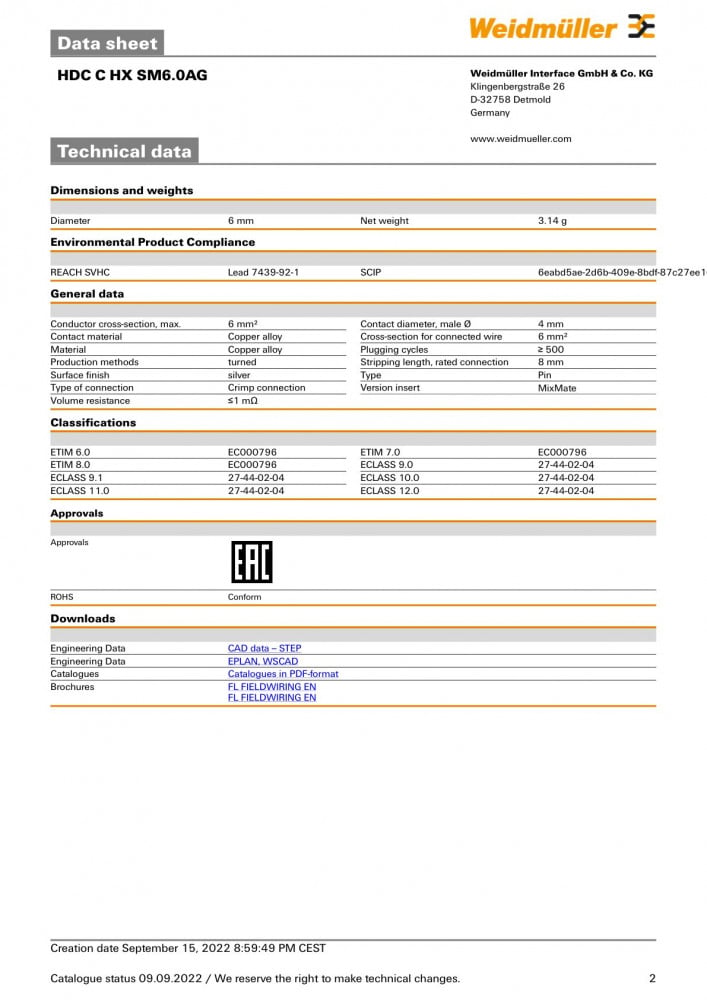 WEIDMULLER 1002940000 technical document page 2