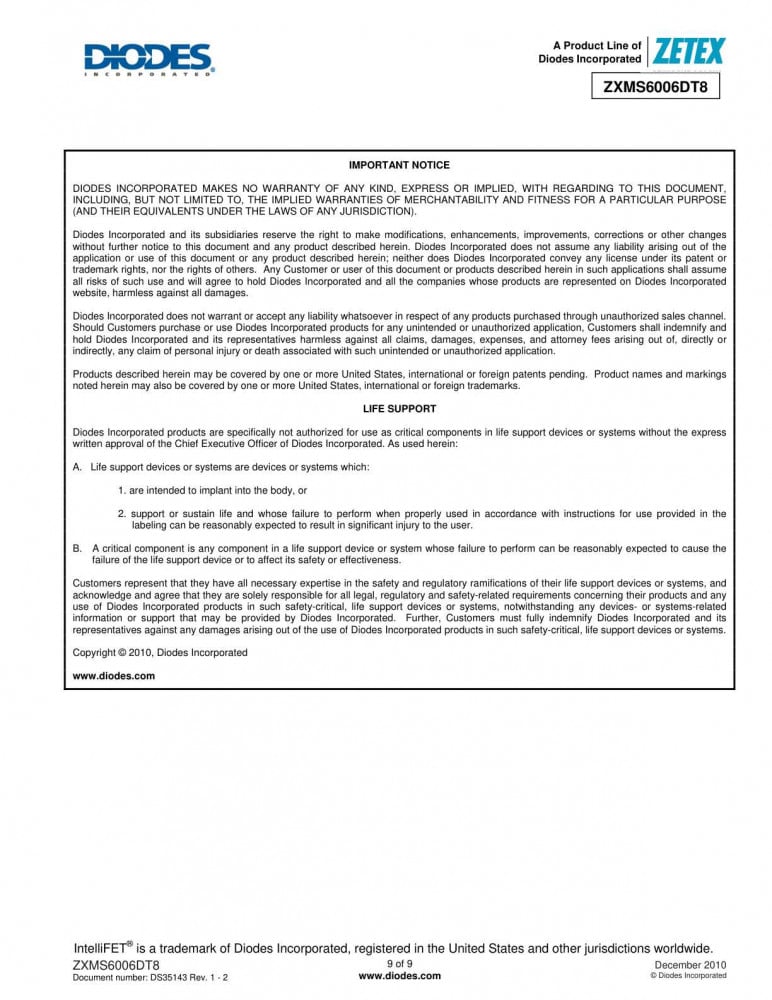 ZXMS6006DT8TA datasheet page 9