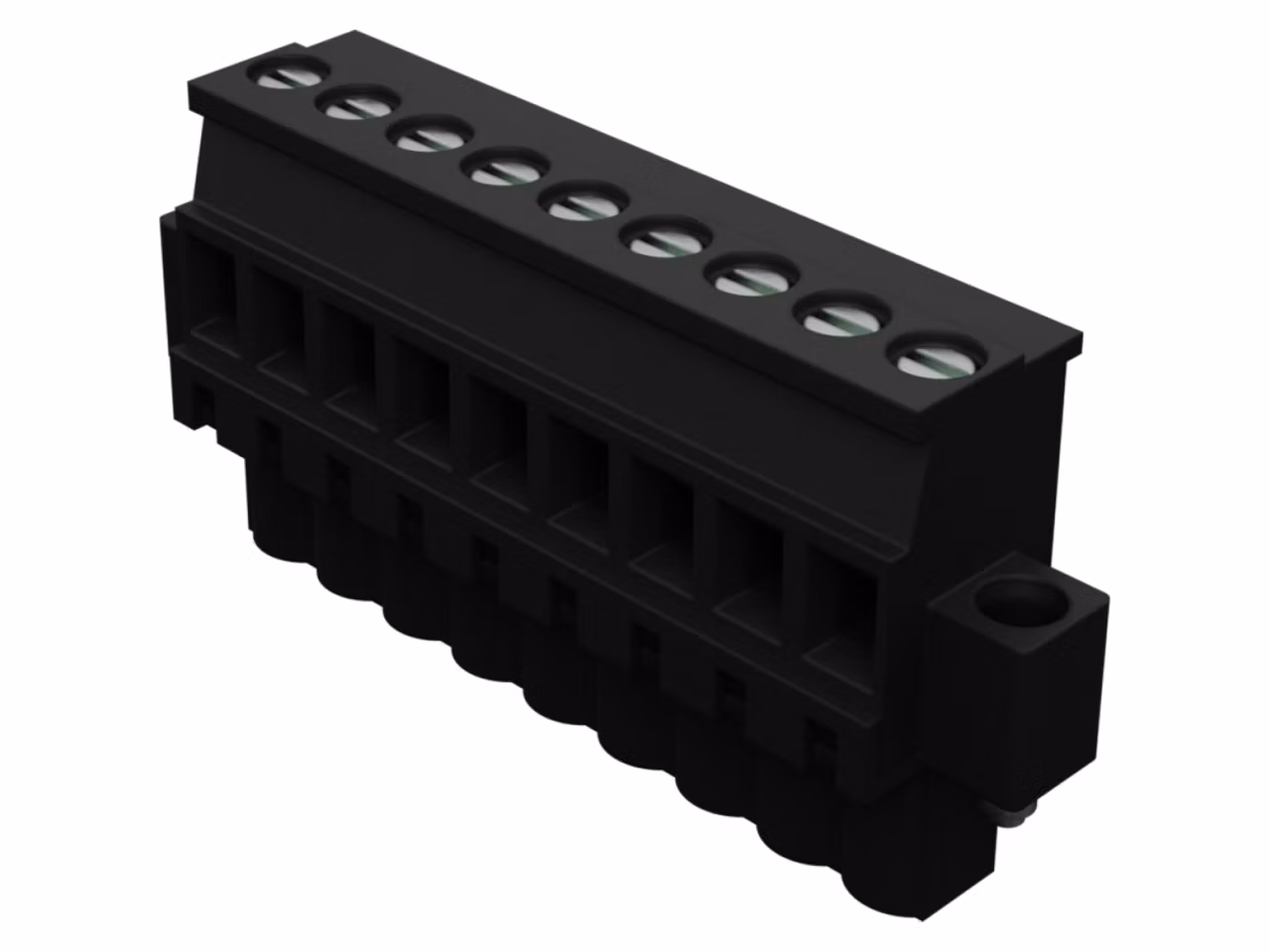 5.00mm Pitch Eurostyle Vertical Plug, with Retention Screws and Reverse Imprinting, Rear Wire Entry, Black, 9 Circuits for sale