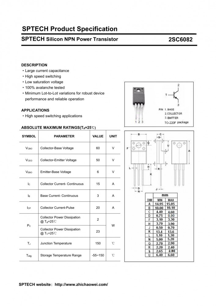 2SC6082 datasheet page 1