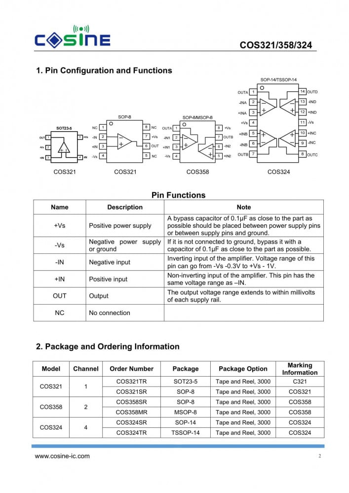 COS324TR datasheet page 2