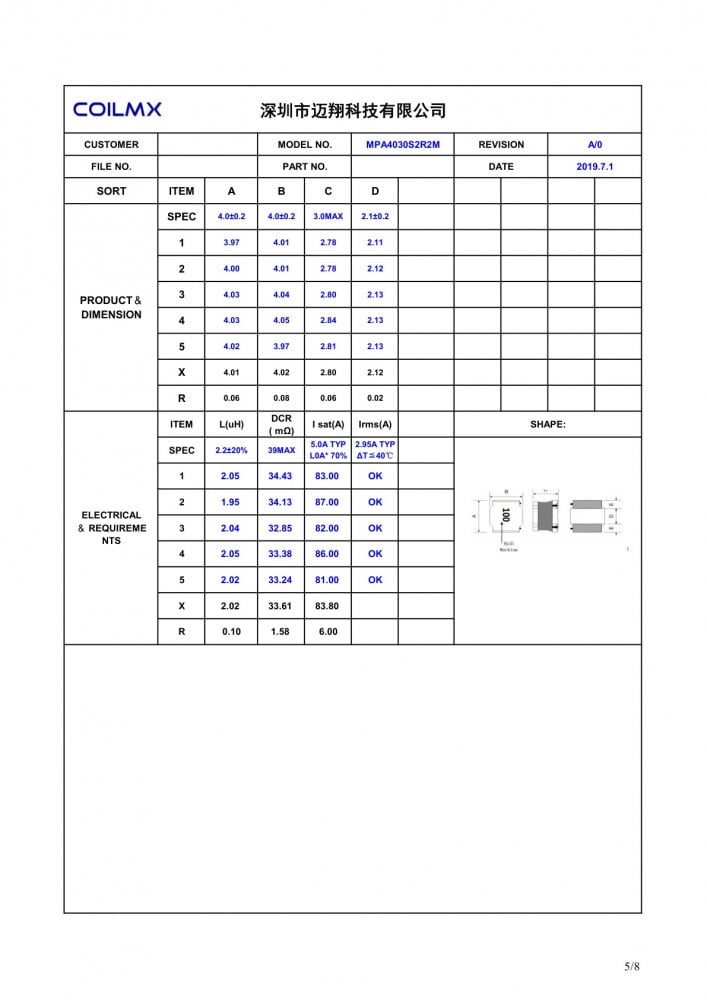 MPA4030S2R2M specification page 5