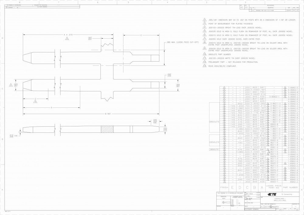 TE Connectivity 85842-6 technical drawing reference