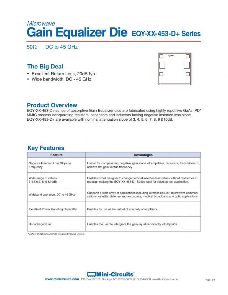 EQY-7-453-DG+ datasheet page 1