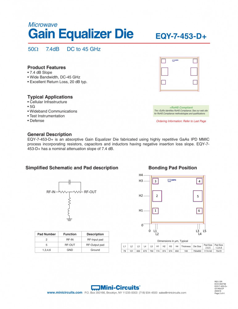 EQY-7-453-DG+ datasheet page 2