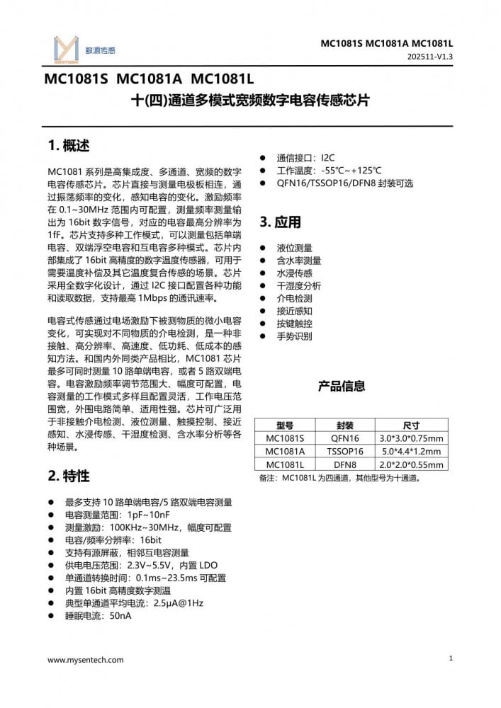 MC1081S datasheet page 1