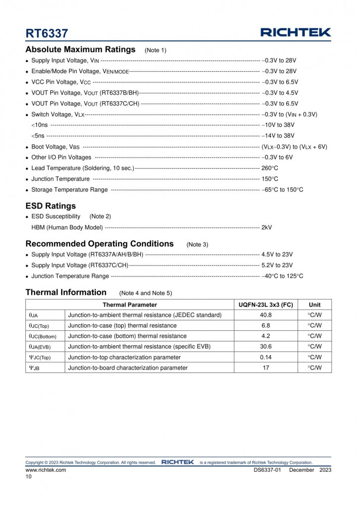 RT6337 datasheet page 10
