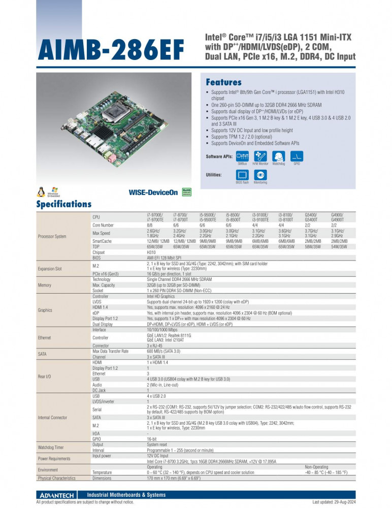 AIMB-286EF technical document page 1