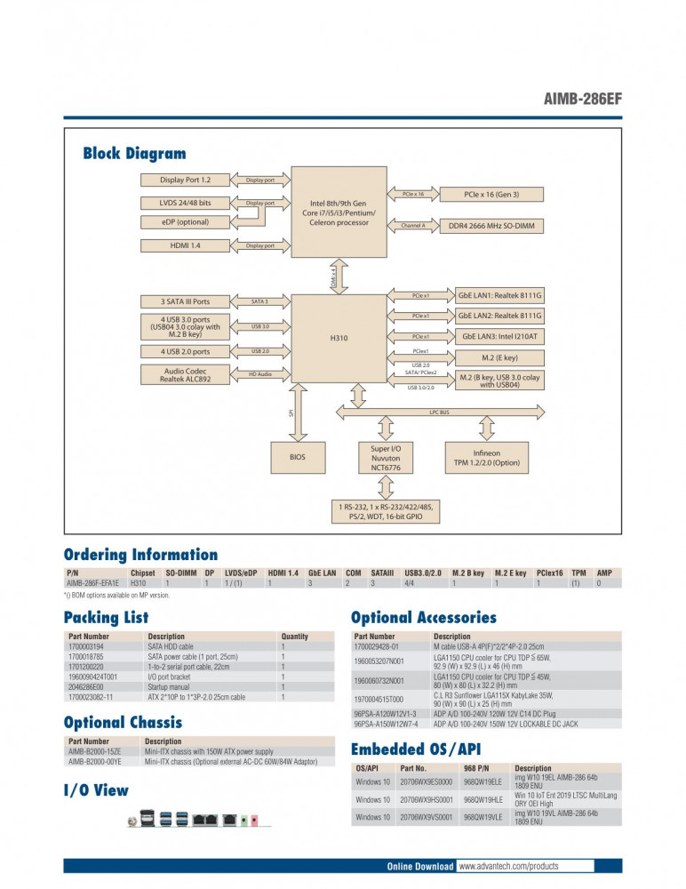 AIMB-286EF technical document page 2