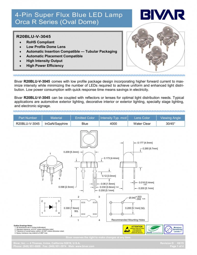 R20BLU-V-3045 datasheet page 1