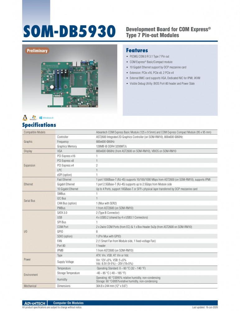 SOM-DB5930 product document page 1