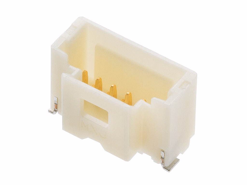 1.00mm Pitch, Pico-Clasp PCB Header, Single Row, Right-Angle, Surface Mount, 0.76µm Gold Plated, Inner Positive Lock, 10 Circuits, Natural