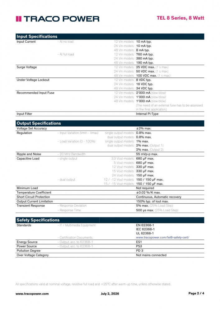 TEL 8 series document page 2