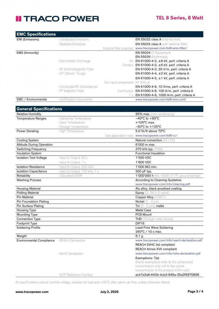 TEL 8 series document page 3