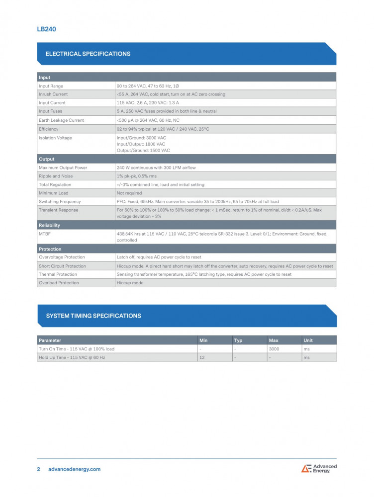 LB240S series technical document page 2