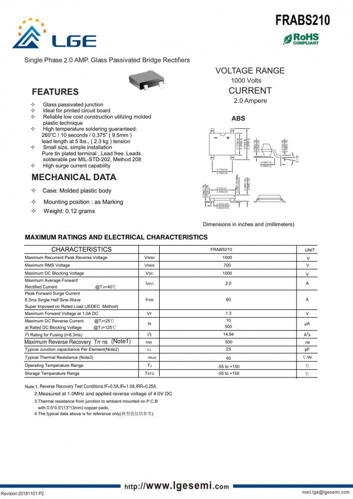 FRABS210 datasheet page 1