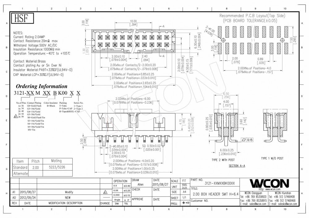 Wcon 3121-14MG0BK00R2 technical drawing preview