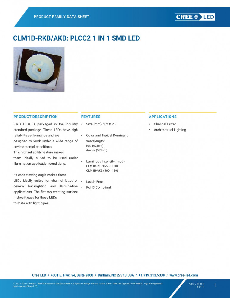 CLM1B-RKB datasheet page 1