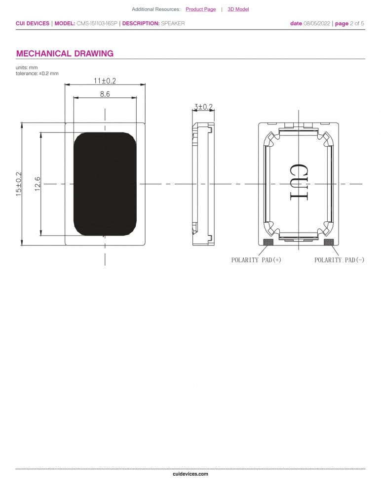 CMS-151103-16SP datasheet page 2