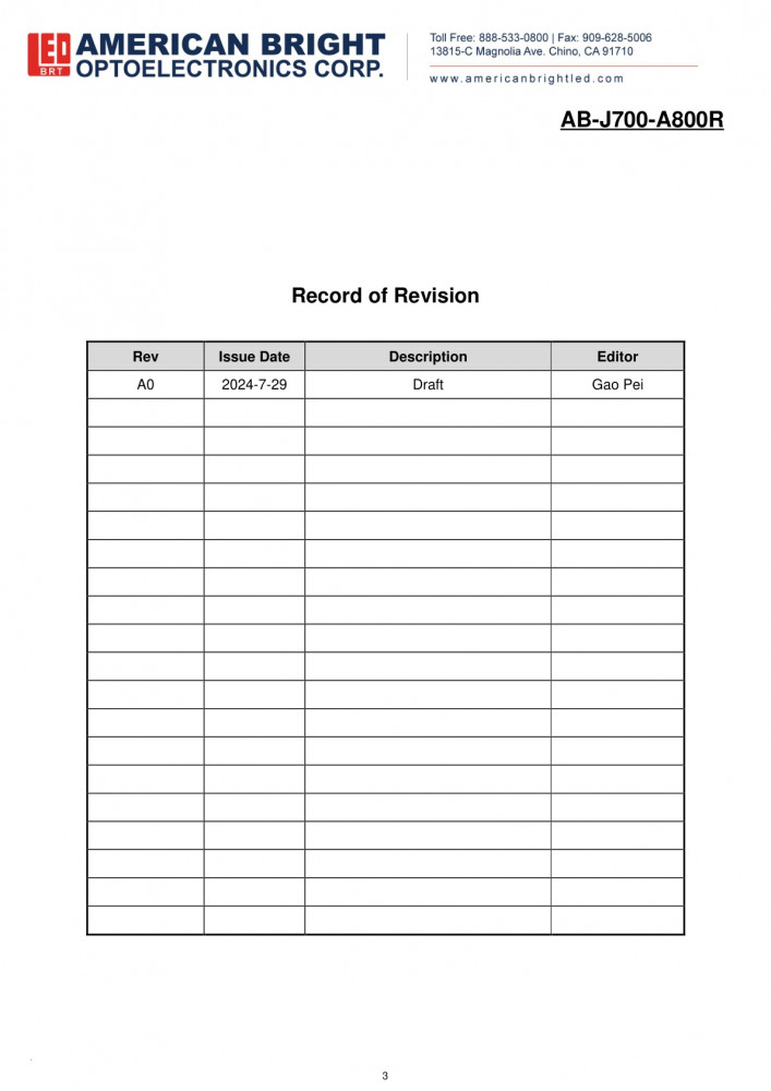 AB-J700-A800R specification document page 3