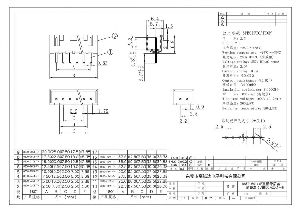 8800-03K1-TH technical drawing page