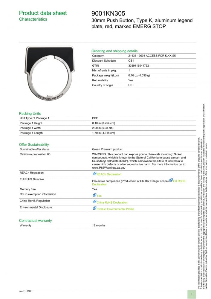 9001KN305 technical document preview