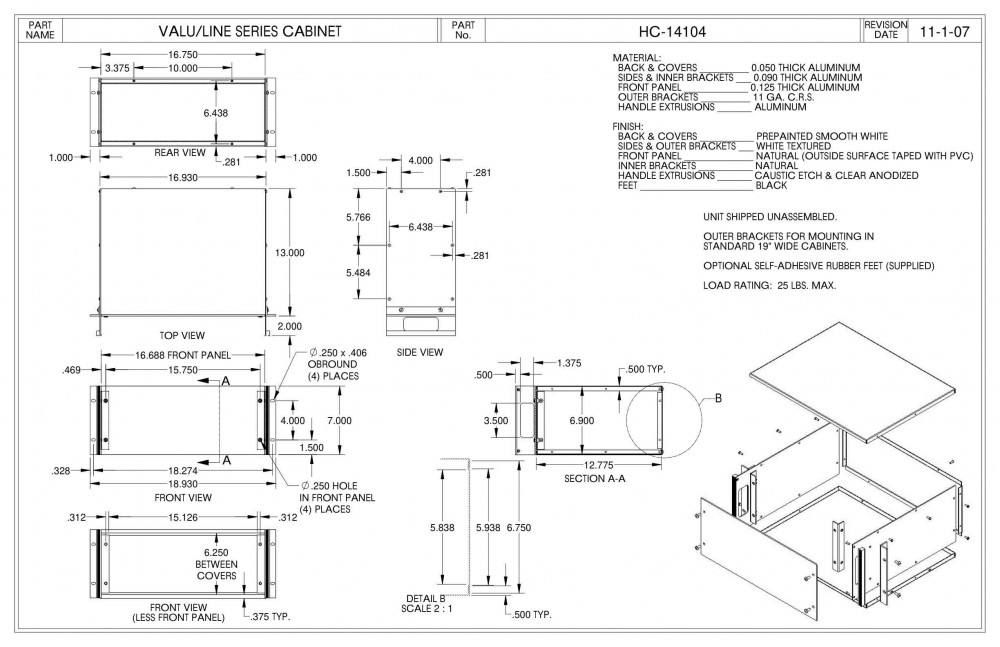Bud Industries HC-14104 product documentation image