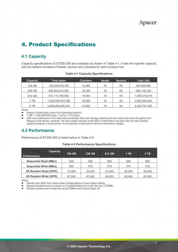 Product specification document page 8