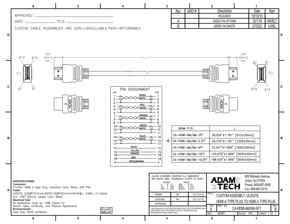 CA-HDMI-AM-AM-10FT technical document preview