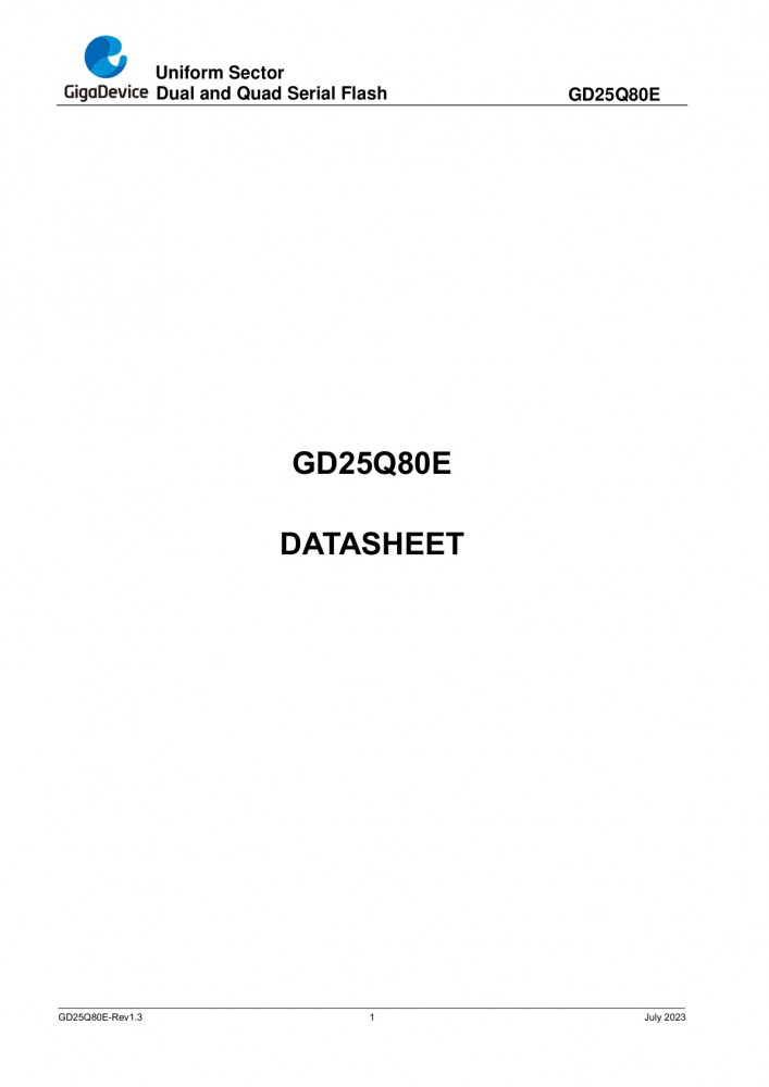 GD25Q80E datasheet page 1