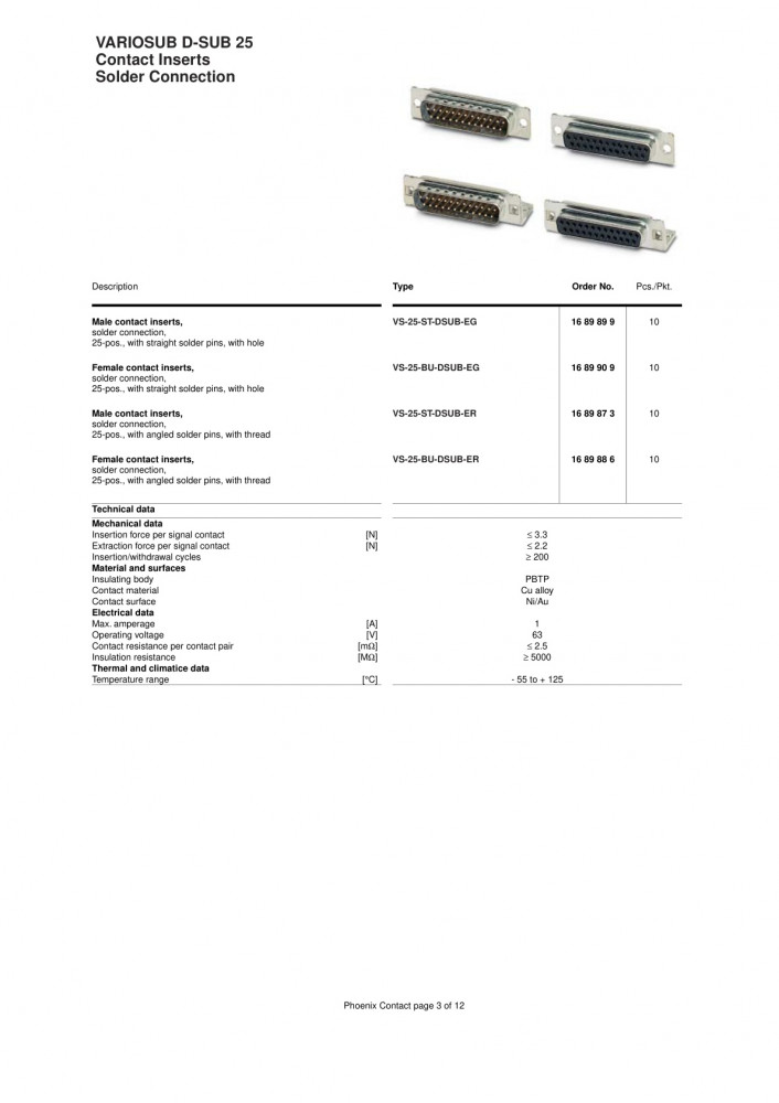 Phoenix Contact VARIOSUB technical document page 3