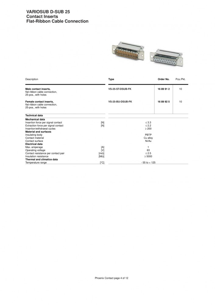 Phoenix Contact VARIOSUB technical document page 4