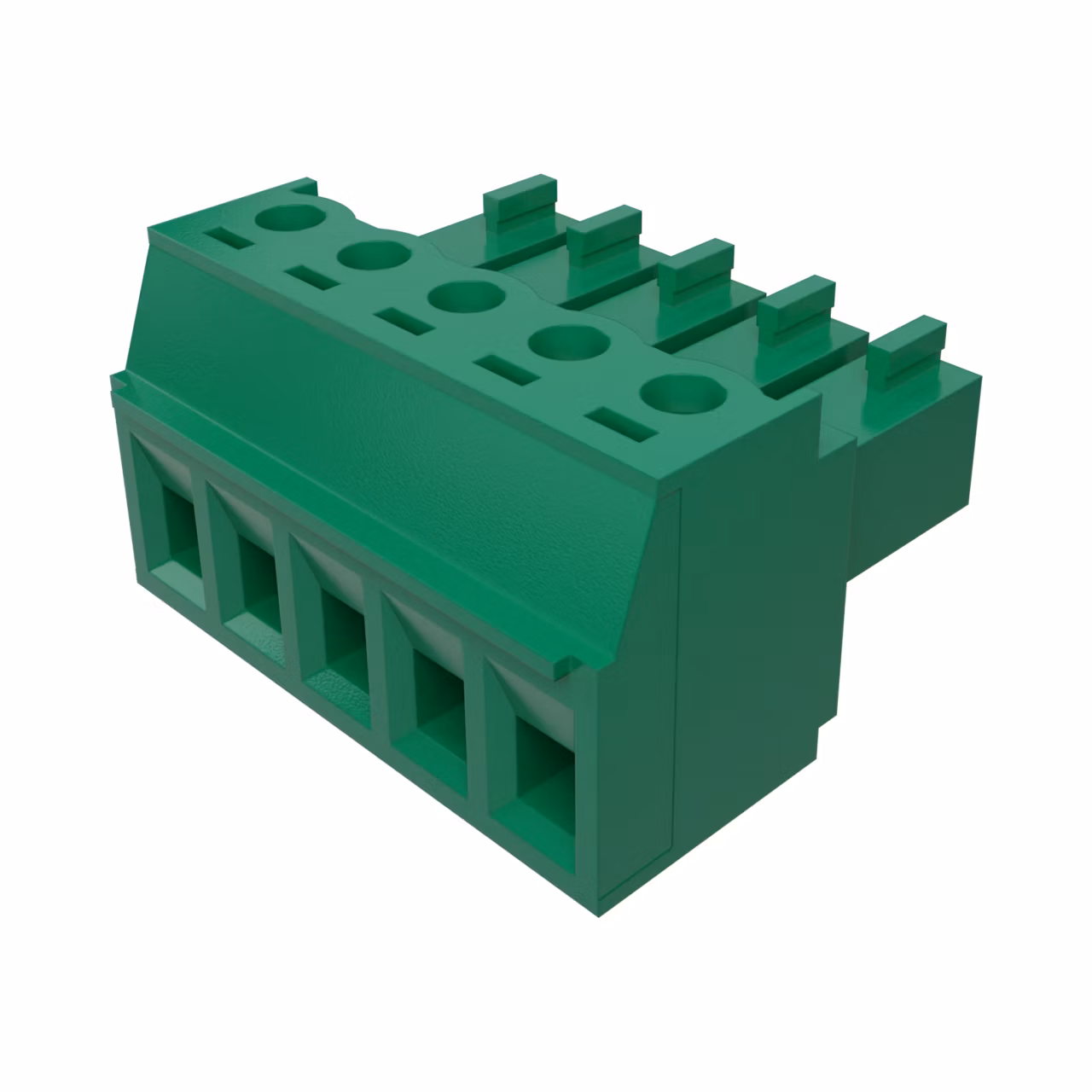 3.81mm Pitch Eurostyle Horizontal Plug, with Standard Imprinting, Green Housing, Gold (Au) Plated, 5 Circuits for sale