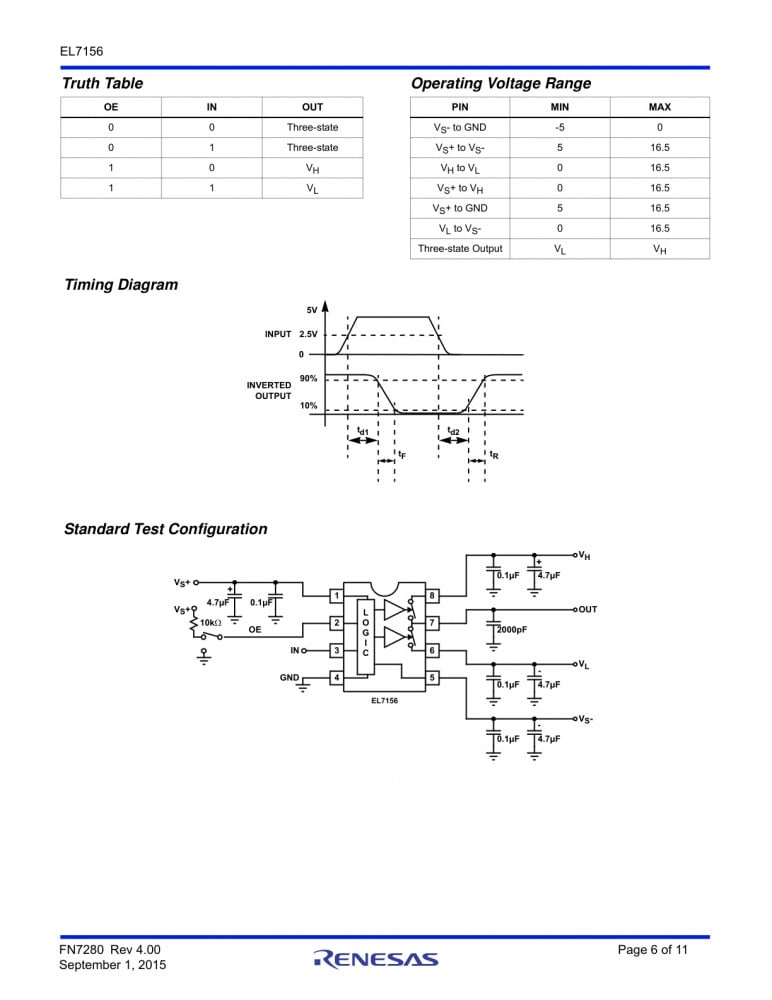 EL7156CSZ-T7 datasheet page 6
