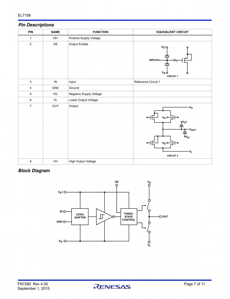 EL7156CSZ-T7 datasheet page 7
