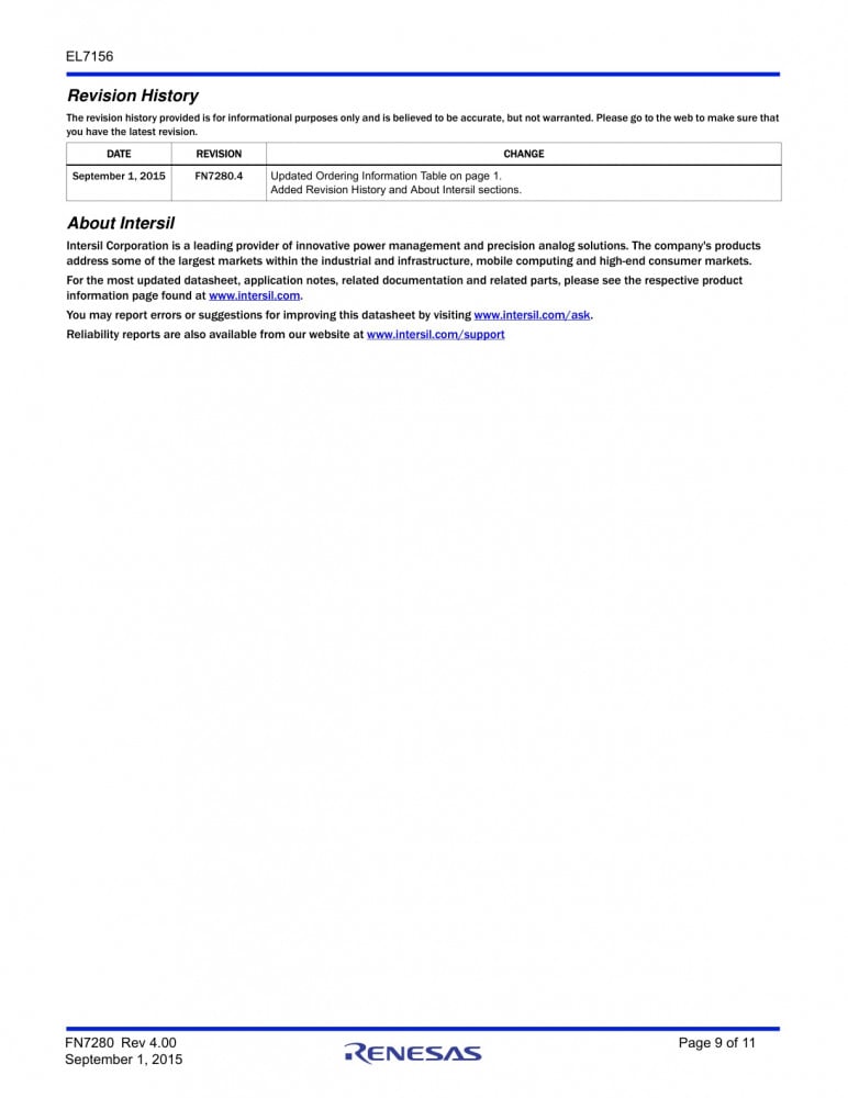 EL7156CSZ-T7 datasheet page 9